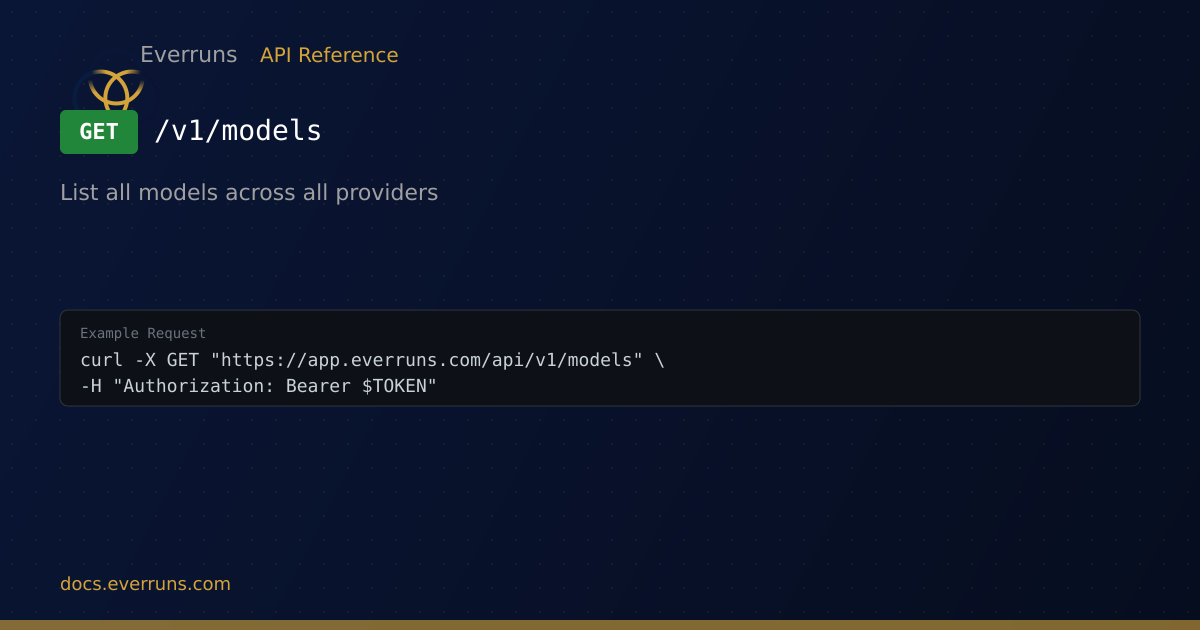 List all models across all providers | Everruns